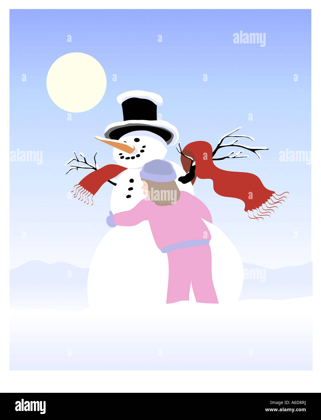 Snowman and Child Linda Braucht (20th C. American) Computer Graphics ...