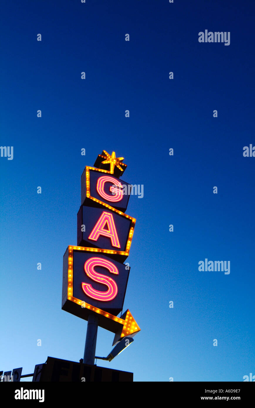Gas station sign Stock Photo - Alamy