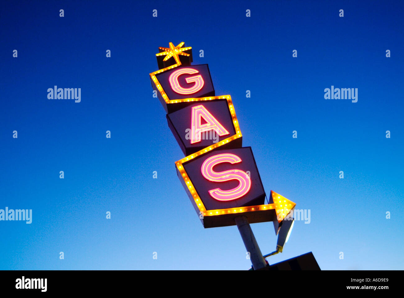 Gas station sign Stock Photo - Alamy