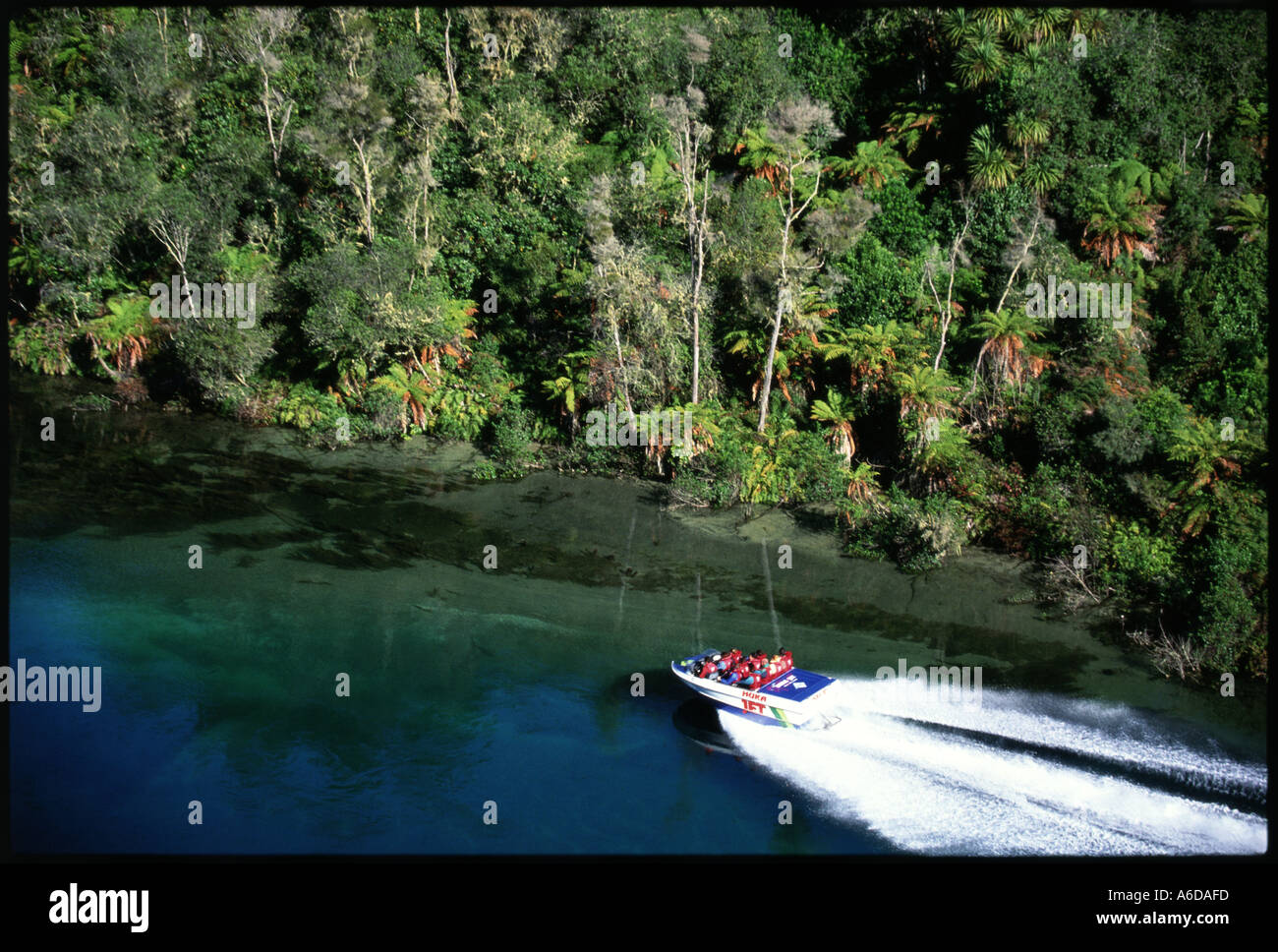 Huka Jet boat trip Taupo New Zealand Stock Photo - Alamy