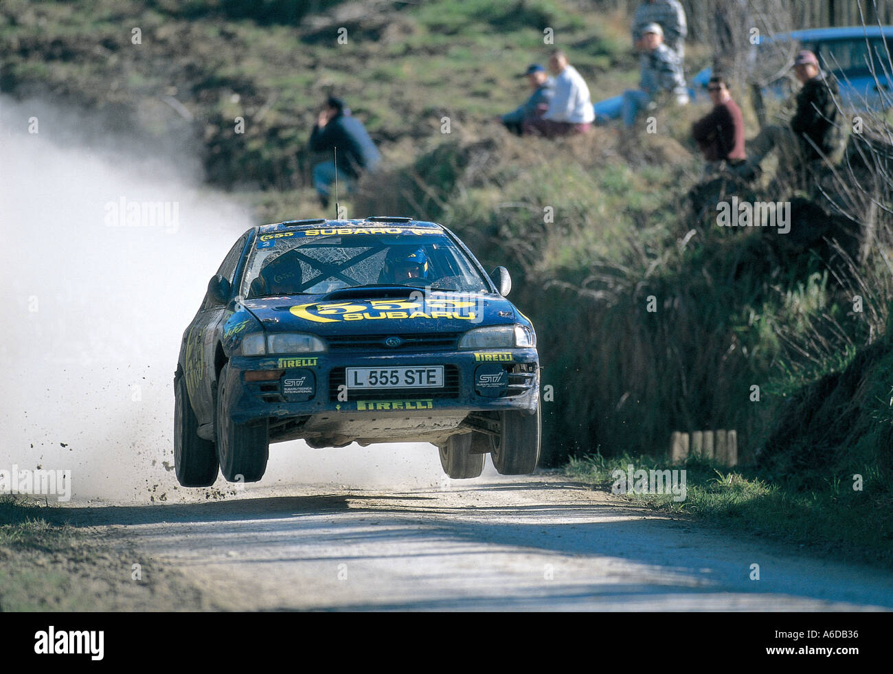 Rally car in the air Stock Photo - Alamy