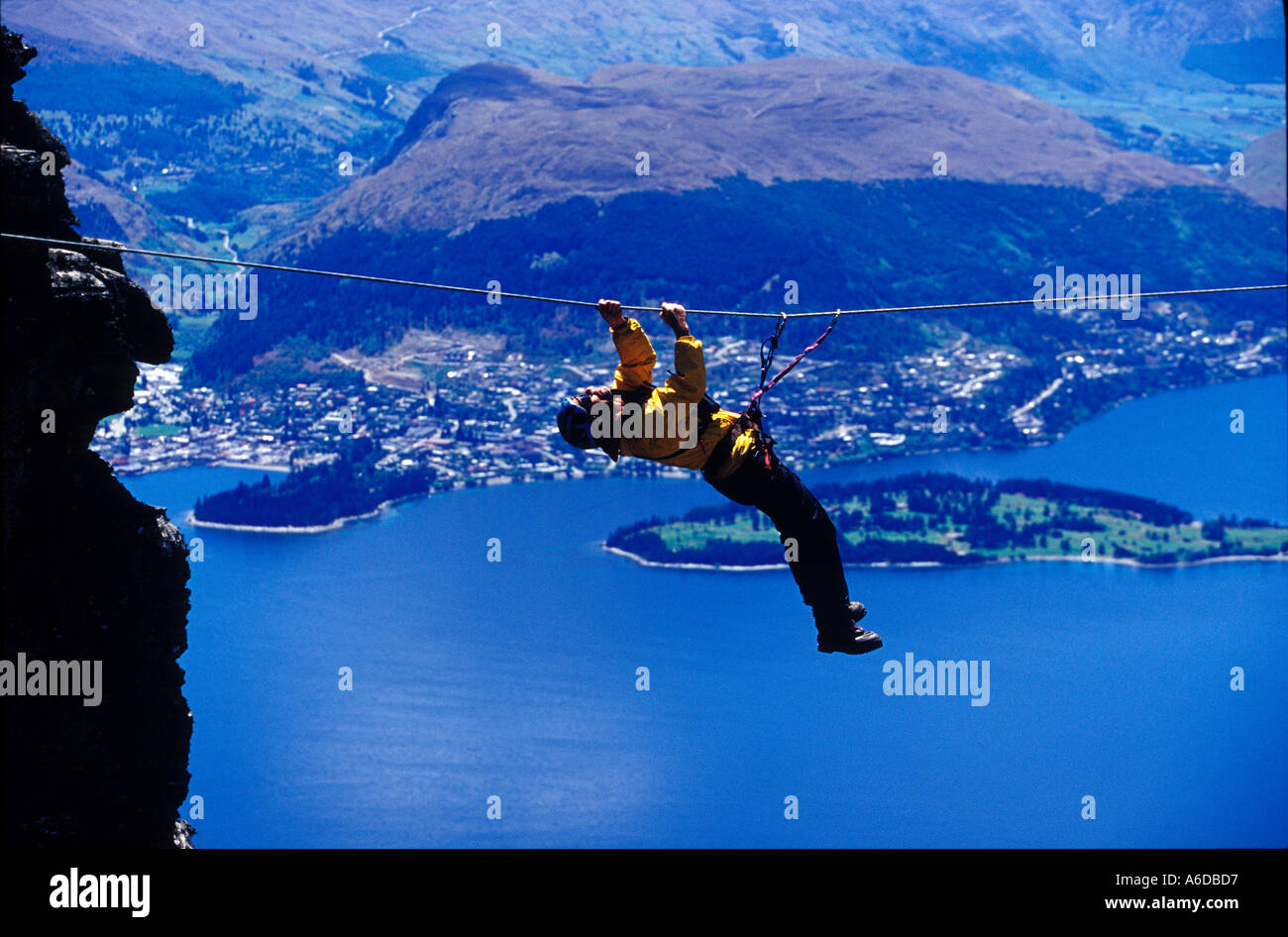 Tyrolian Traverse Queenstown New Zealand Stock Photo - Alamy