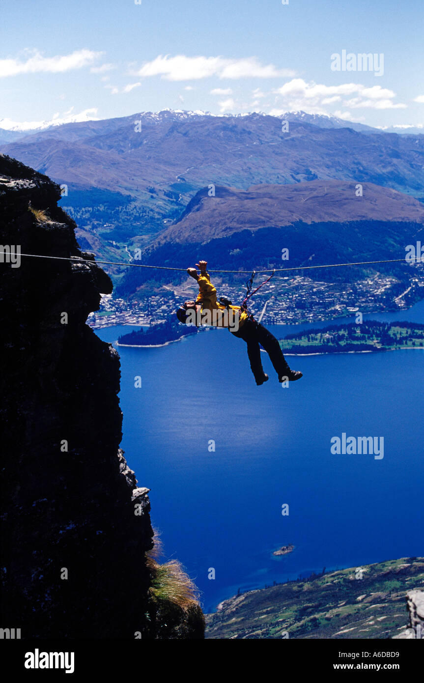 Tyrolian Traverse Queenstown New Zealand Stock Photo - Alamy