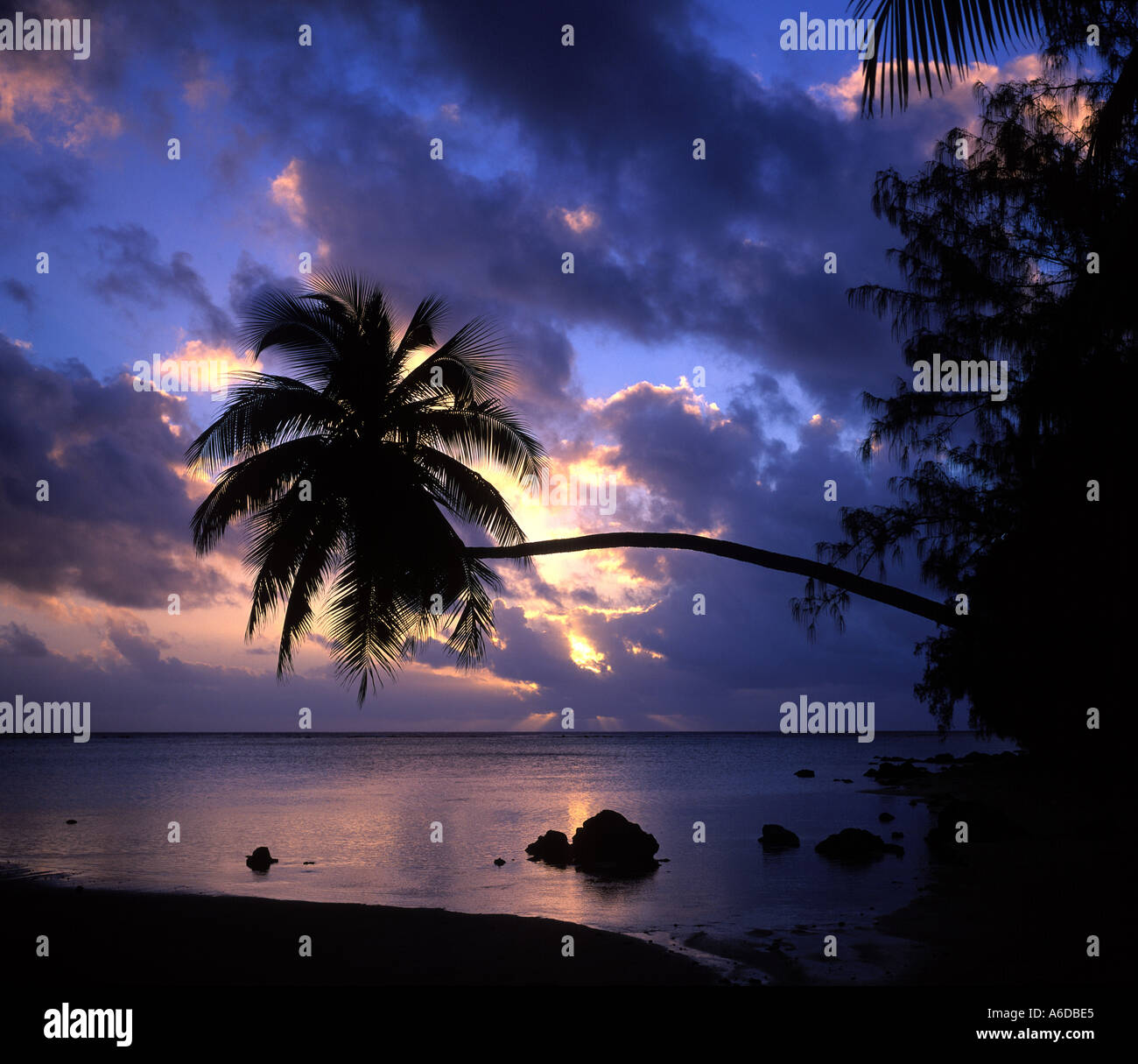 Sunset at Aitutaki Cook Islands Stock Photo - Alamy