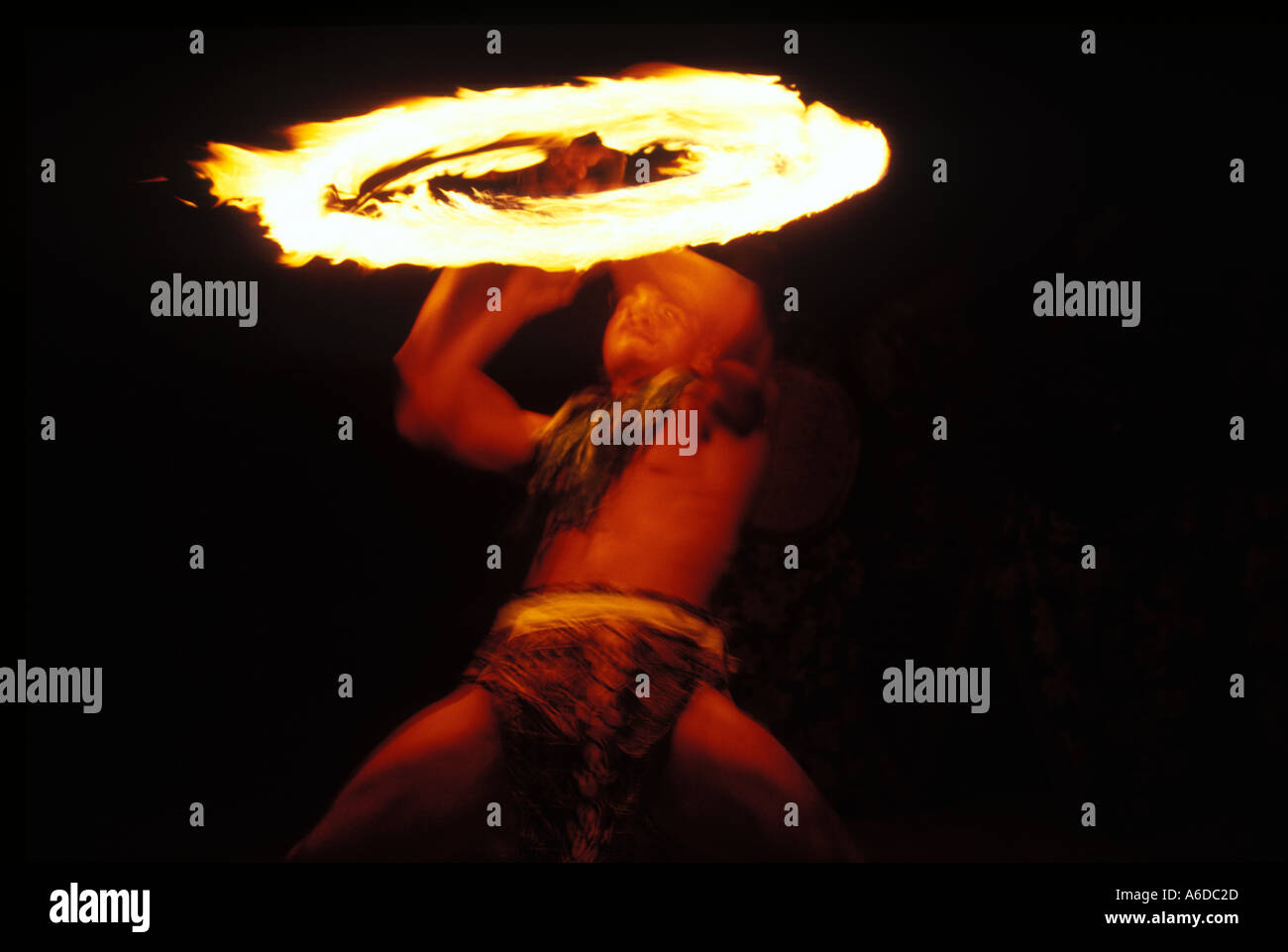 Cook Island Fire Dancer Stock Photo - Alamy