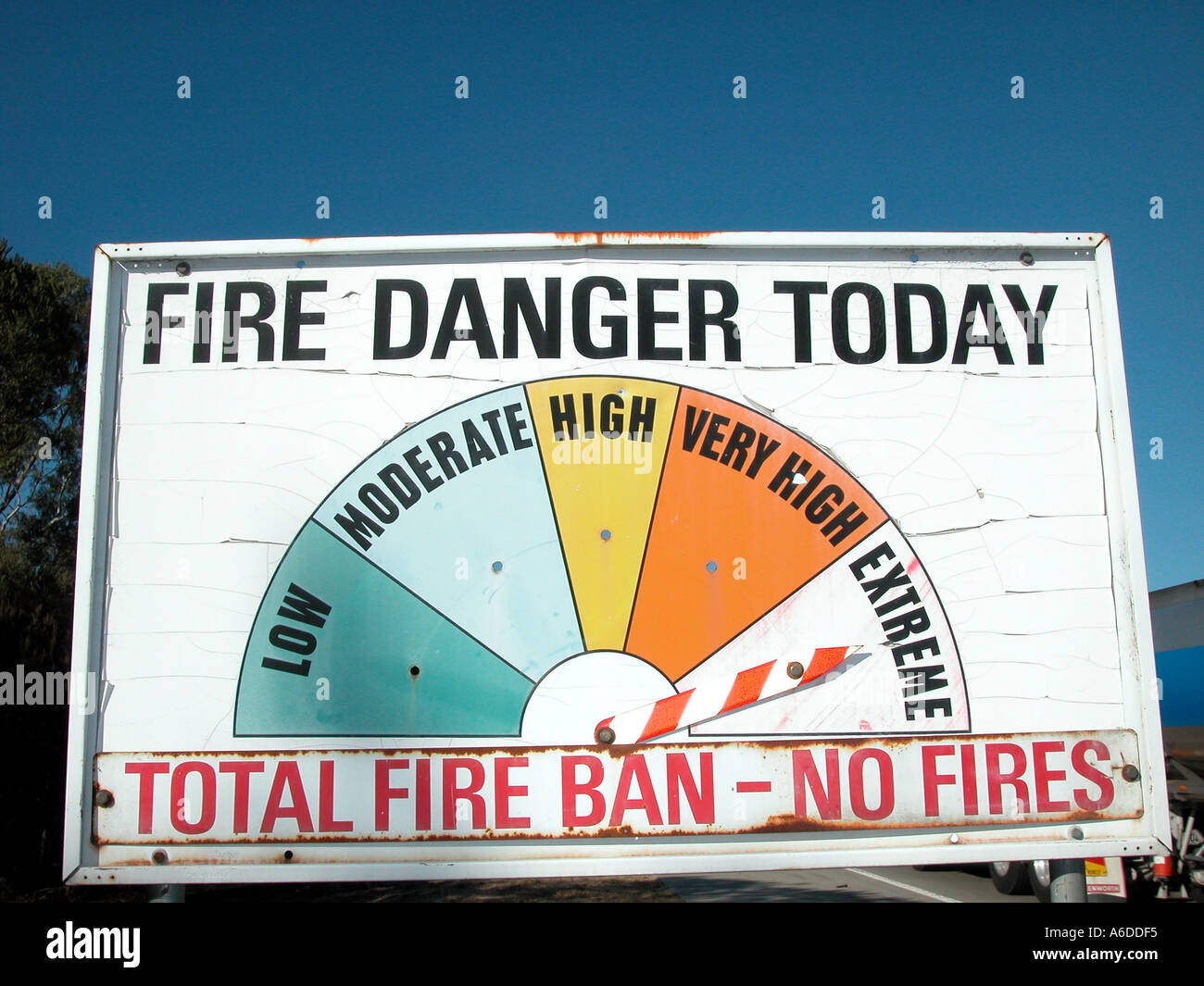 Extreme fire danger road sign in Canberra Australia Stock Photo - Alamy