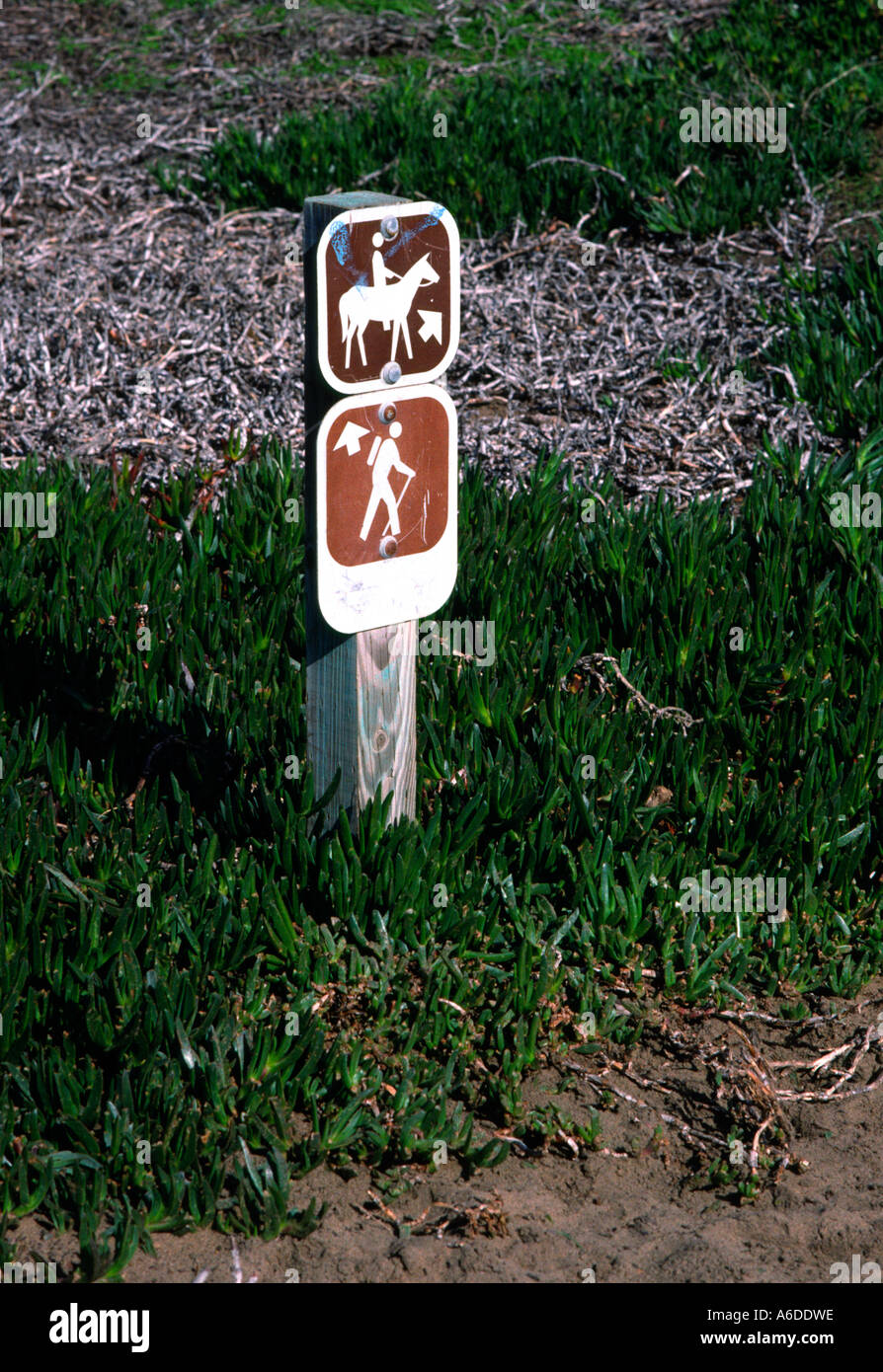 14233 hiking equestrian trail signs Fort Funston Stock Photo - Alamy