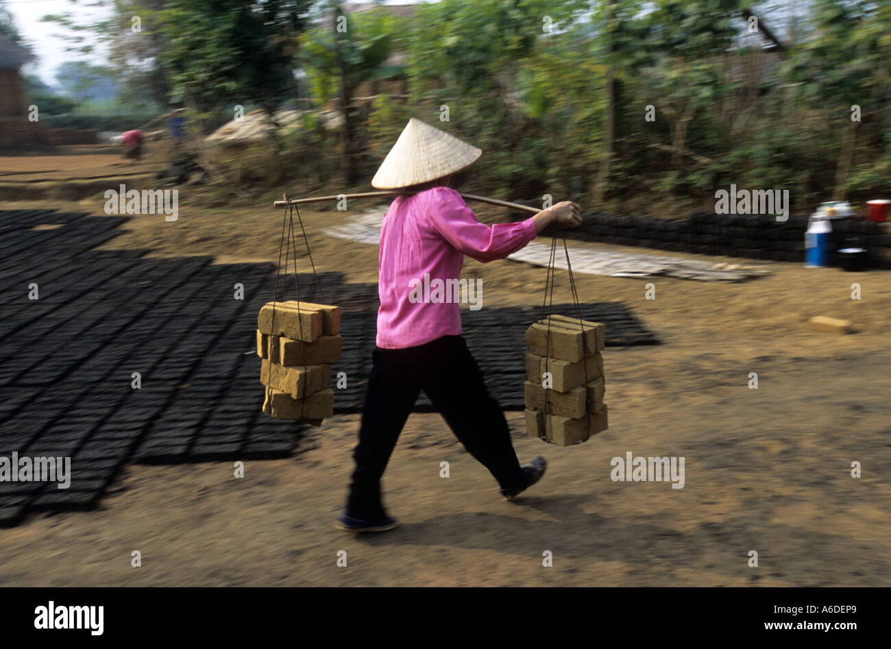 Brick making operations, Thai Nguyen province, Vietnam Stock Photo - Alamy