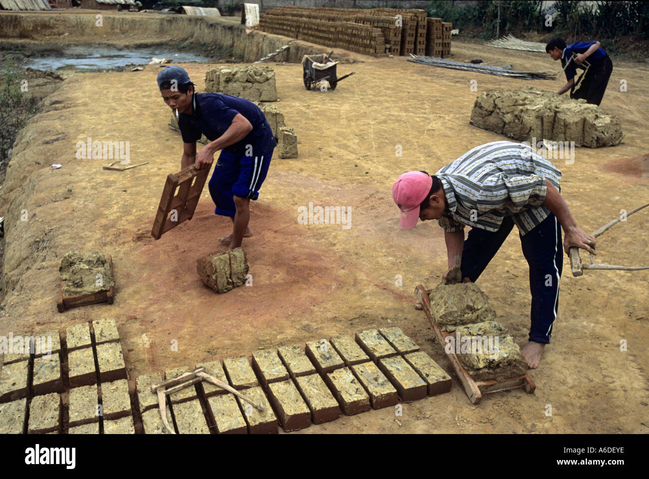 Brick making operations, Thai Nguyen province, Vietnam Stock Photo - Alamy