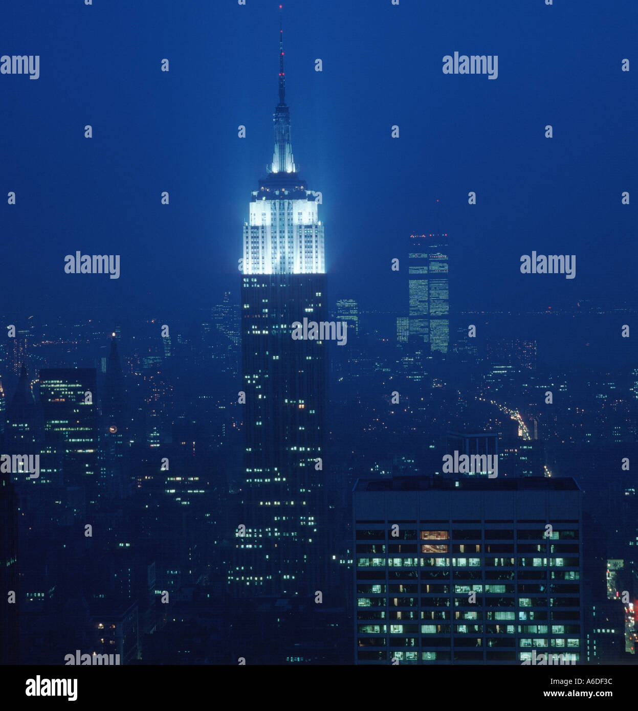 Empire State Building at night in New York City Stock Photo - Alamy