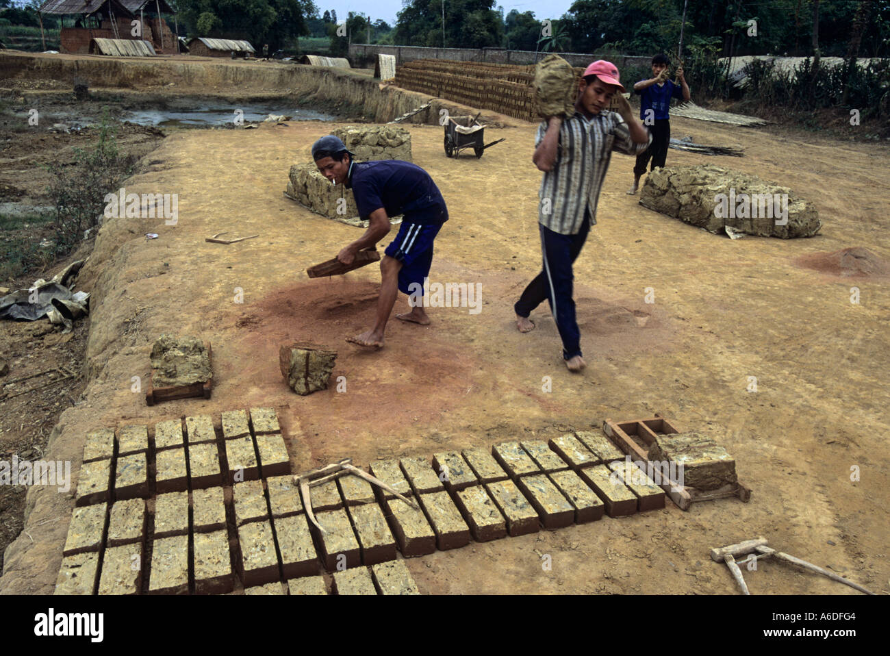 Brick making operations, Thai Nguyen province, Vietnam Stock Photo - Alamy