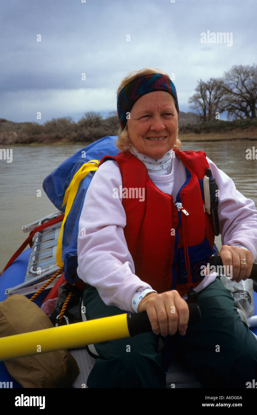 Utah Colorado River Ruby Horsethief Canyon Middle aged active woman ...