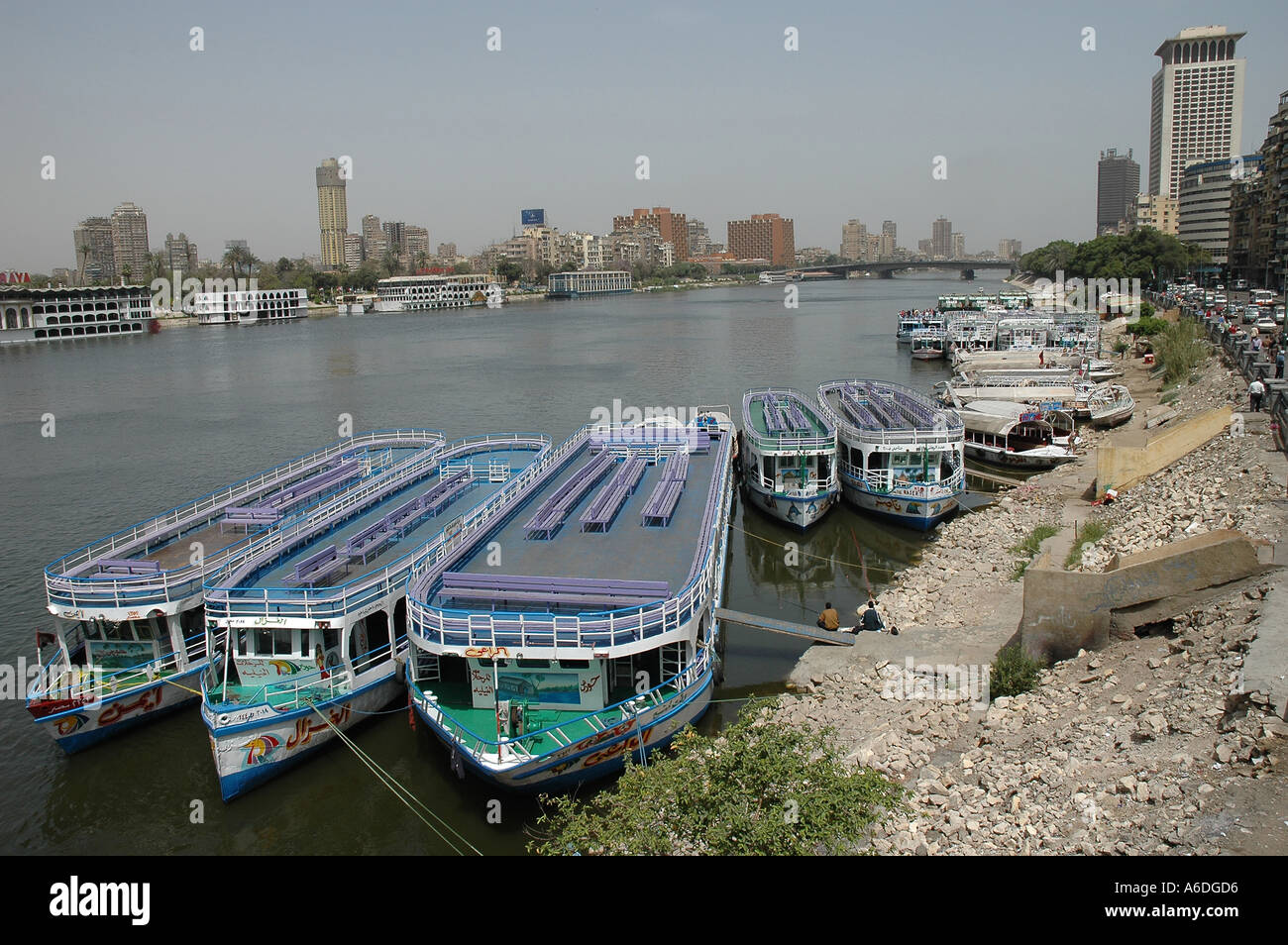 Cairo bus boats on the nile Stock Photo - Alamy