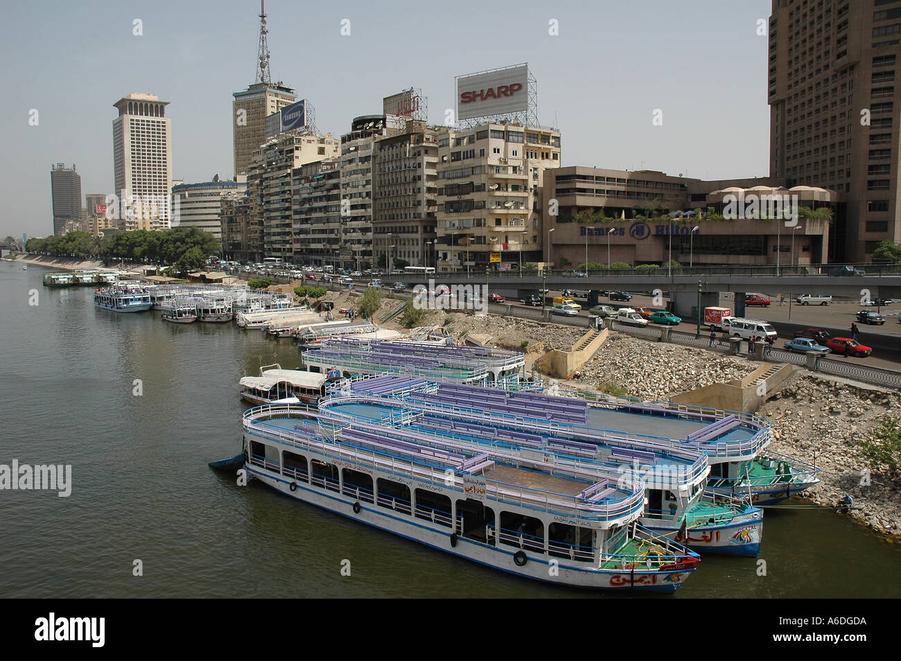 Cairo bus boats on the nile Stock Photo - Alamy
