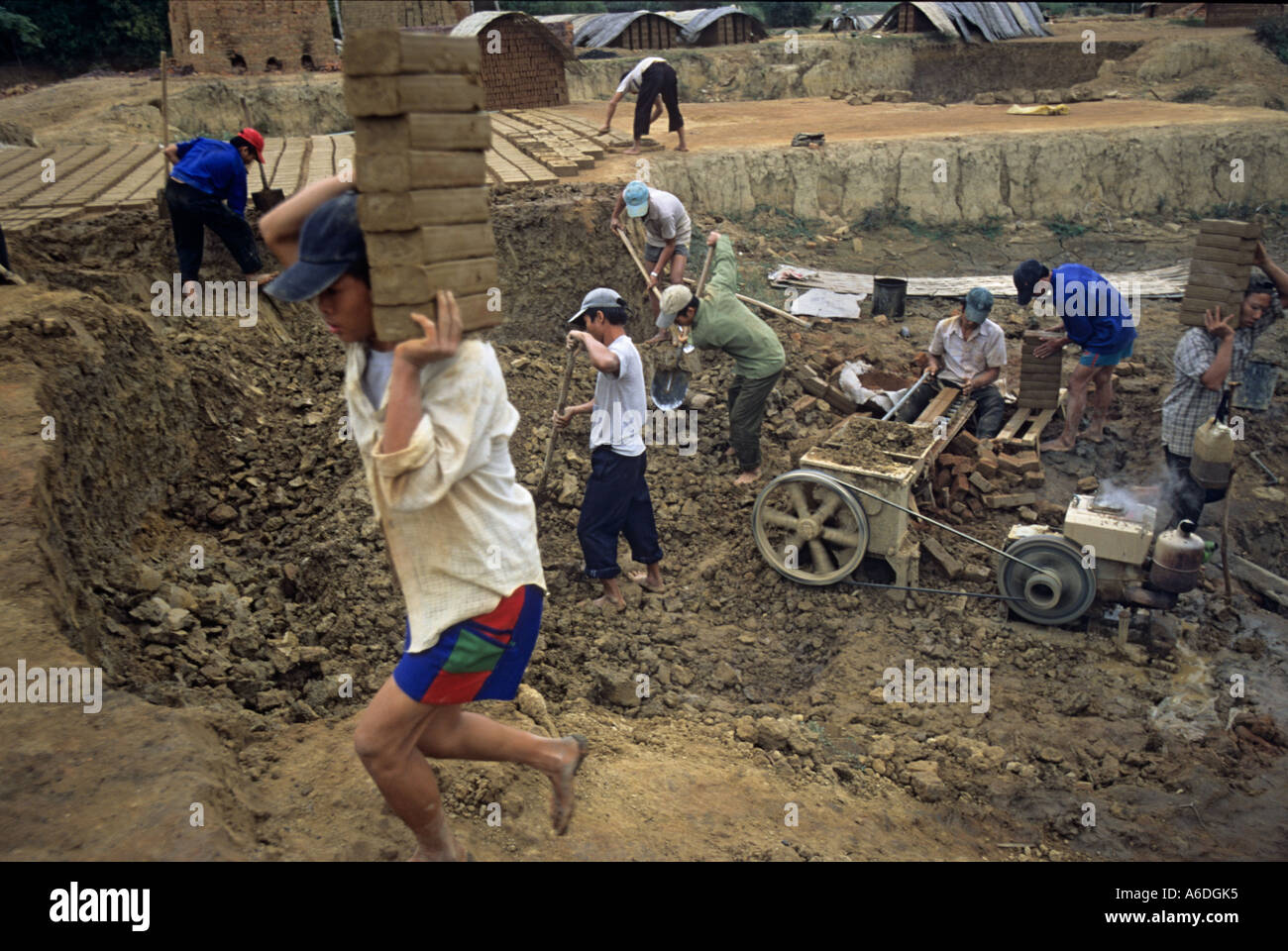 Brick making operations, Thai Nguyen province, Vietnam Stock Photo - Alamy