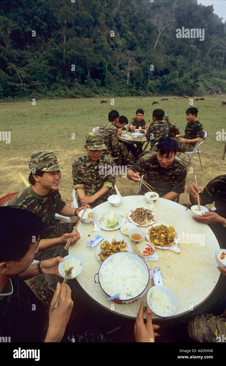 Forest Ranger training excercise Ba Be National Park Vietnam Stock ...