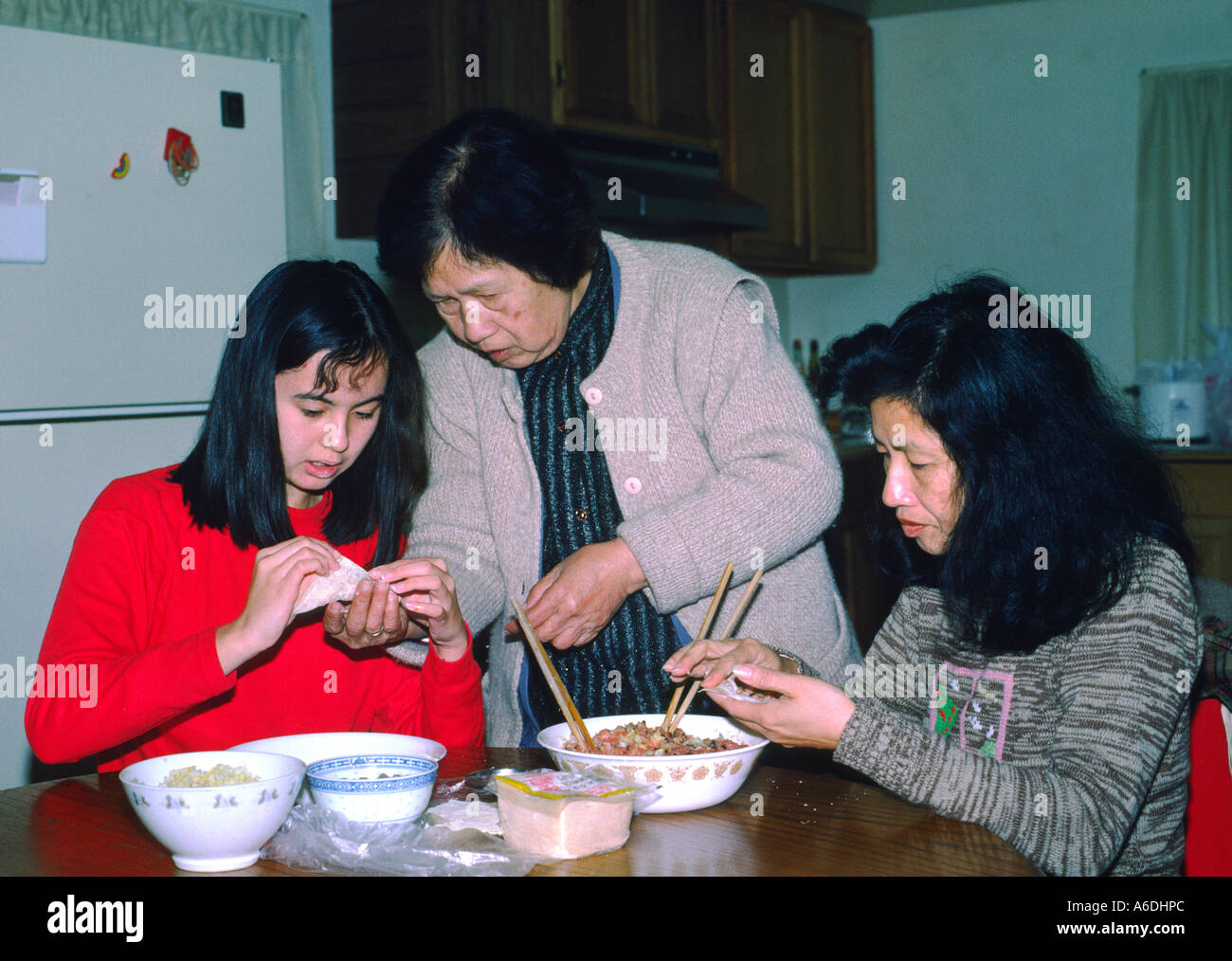 24897 three generations nine year old girl her grandmother her mother ...