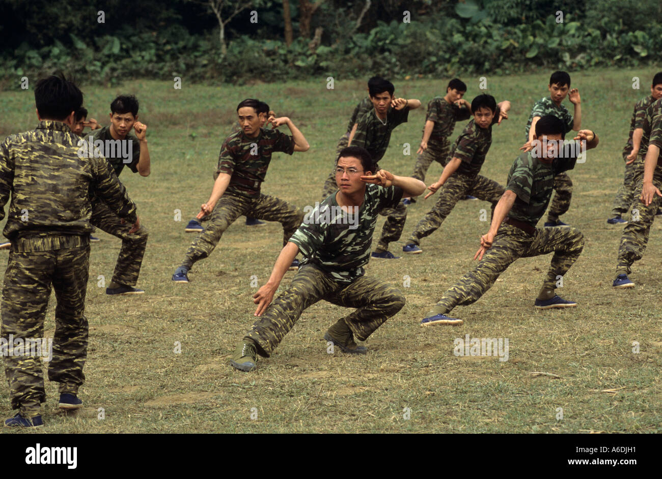 Forest Ranger training excercise Ba Be National Park Vietnam Stock ...