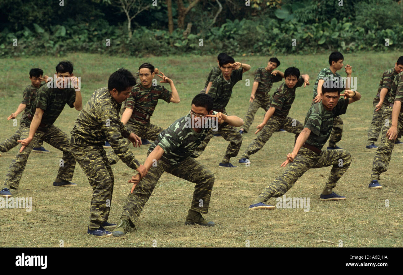 Forest Ranger training excercise Ba Be National Park Vietnam Stock ...