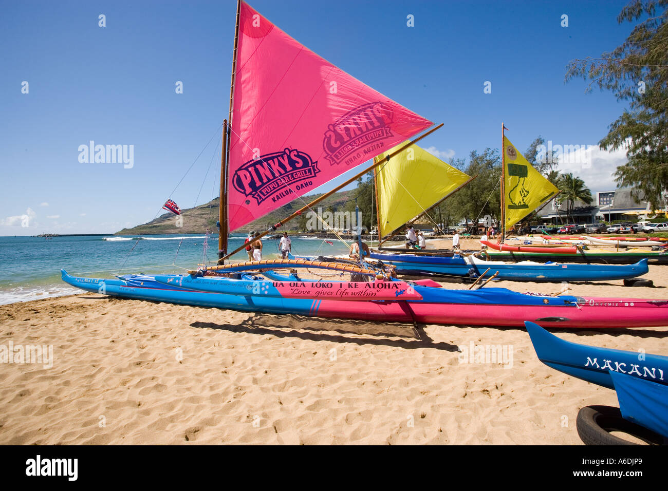 Outrigger Canoe Racing Kauai Hawaii Stock Photo - Alamy