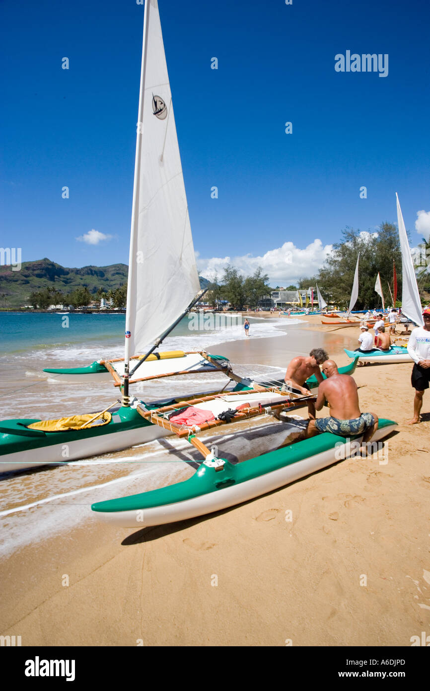 Hawaii outrigger canoe sail hi-res stock photography and images - Alamy