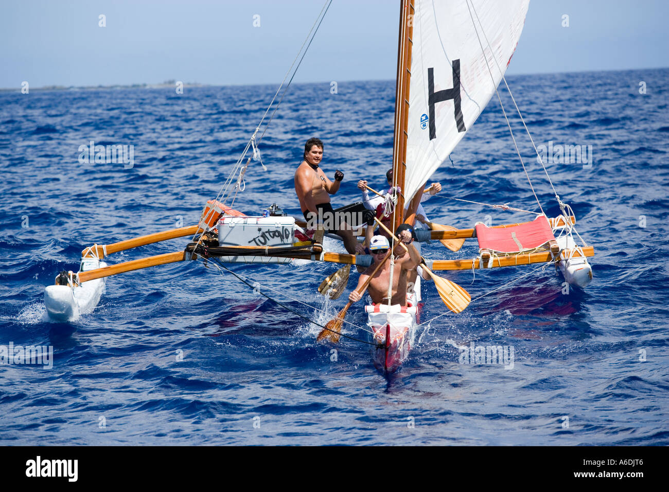 Hawaii outrigger canoe sail hi-res stock photography and images - Alamy