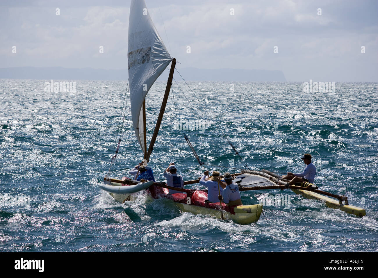 Outrigger Canoe Racing Kauai Hawaii Stock Photo - Alamy