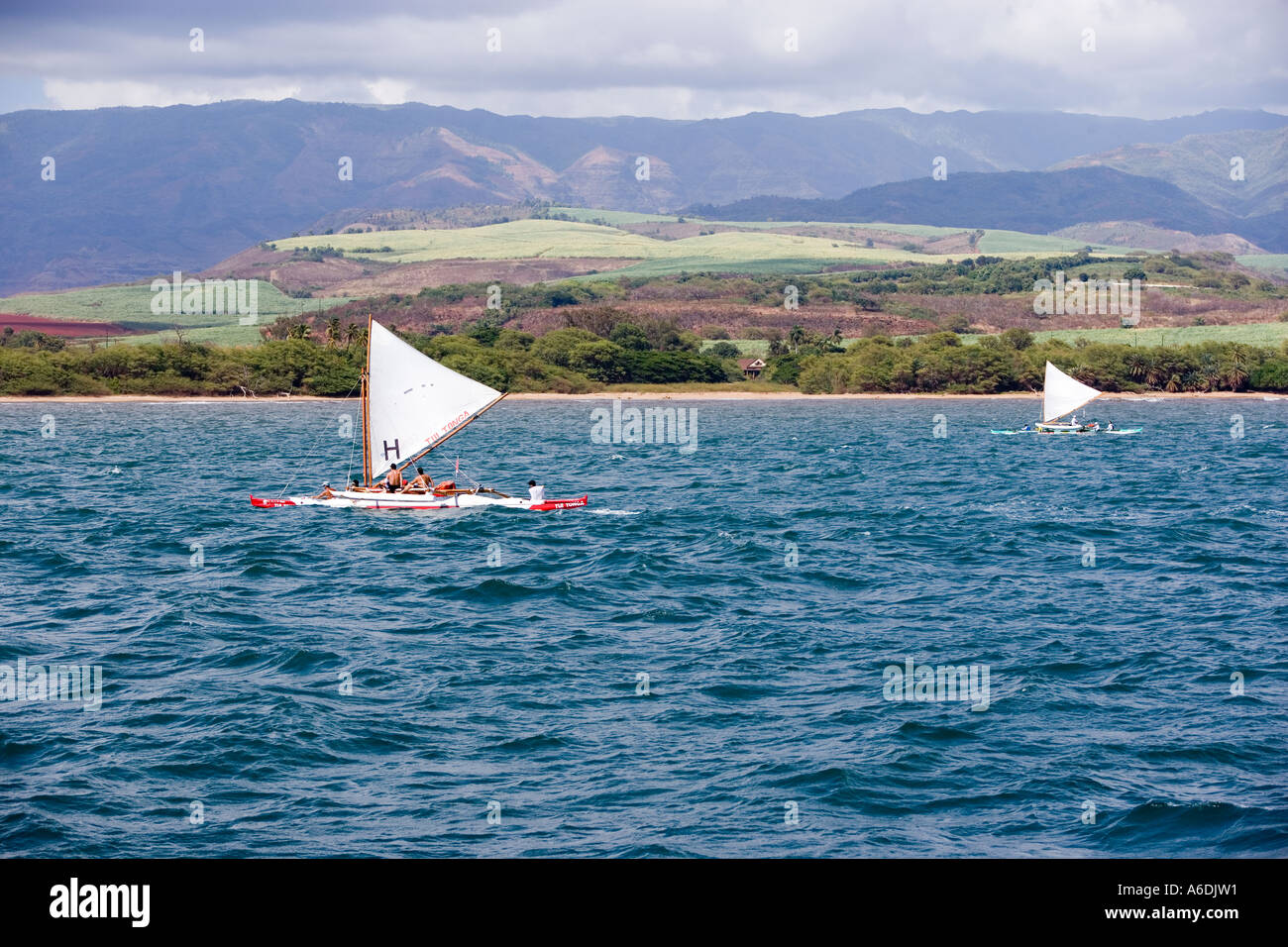 Outrigger Canoe Racing Kauai Hawaii Stock Photo - Alamy