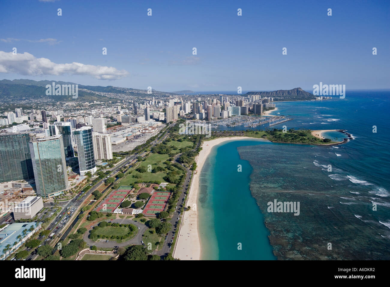 Ala Moana Beach Park Waikiki Honolulu Hawaii Stock Photo - Alamy