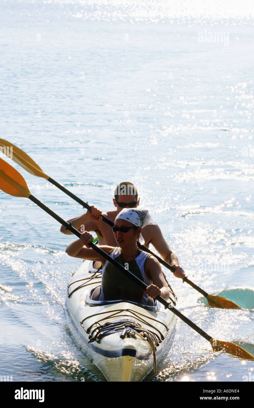 Double Sea kayak, Belize Stock Photo - Alamy