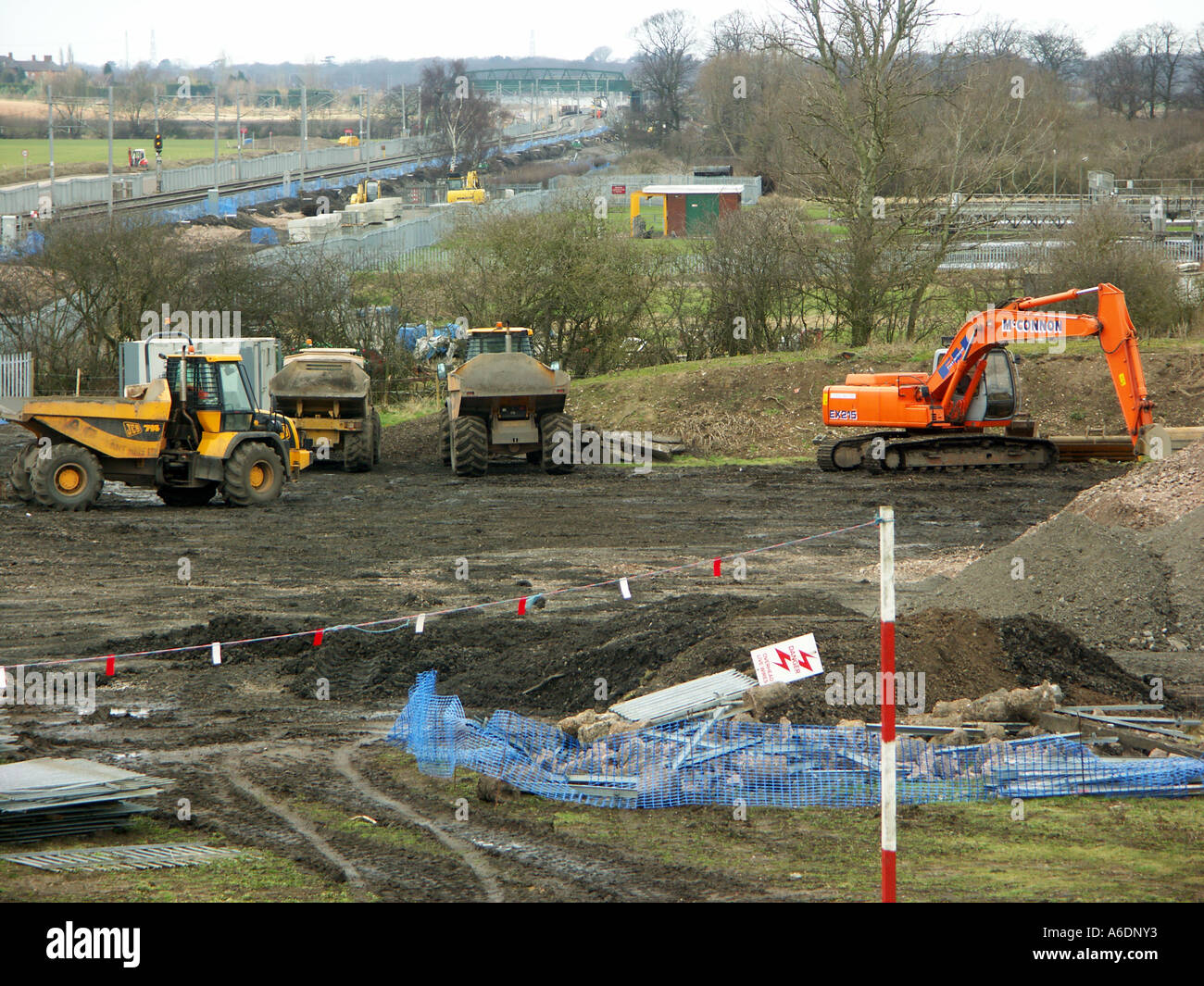 Large heavy plant on site on a typical construction site Stock Photo ...