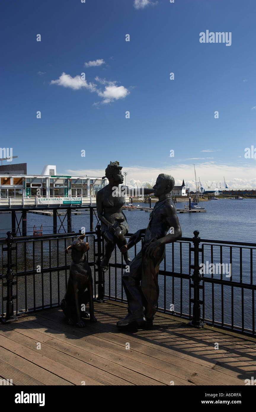 'People Like Us' Sculpture, Cardiff Bay, South Wales, UK Stock Photo ...
