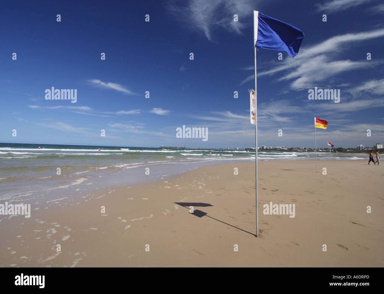 RED AND YELLOW BEACH FLAG SUNSHINE COAST QUEENSLAND AUSTRALIA BAPDA5773 ...
