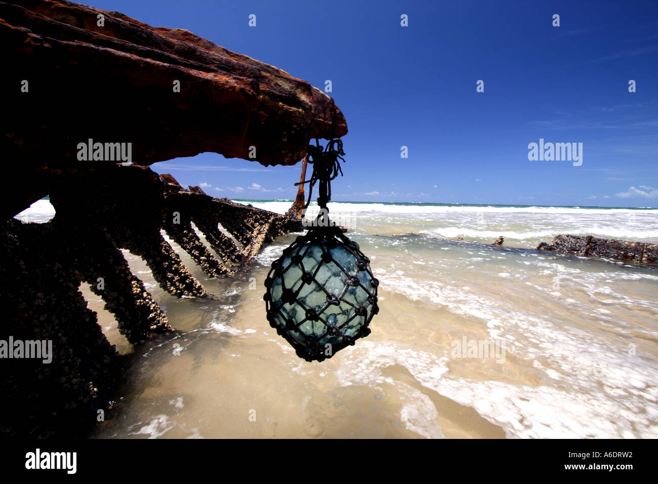 GLASS FLOAT AND WRECK OF SS DICKY QUEENSLAND AUSTRALIA HORIZONTAL ...
