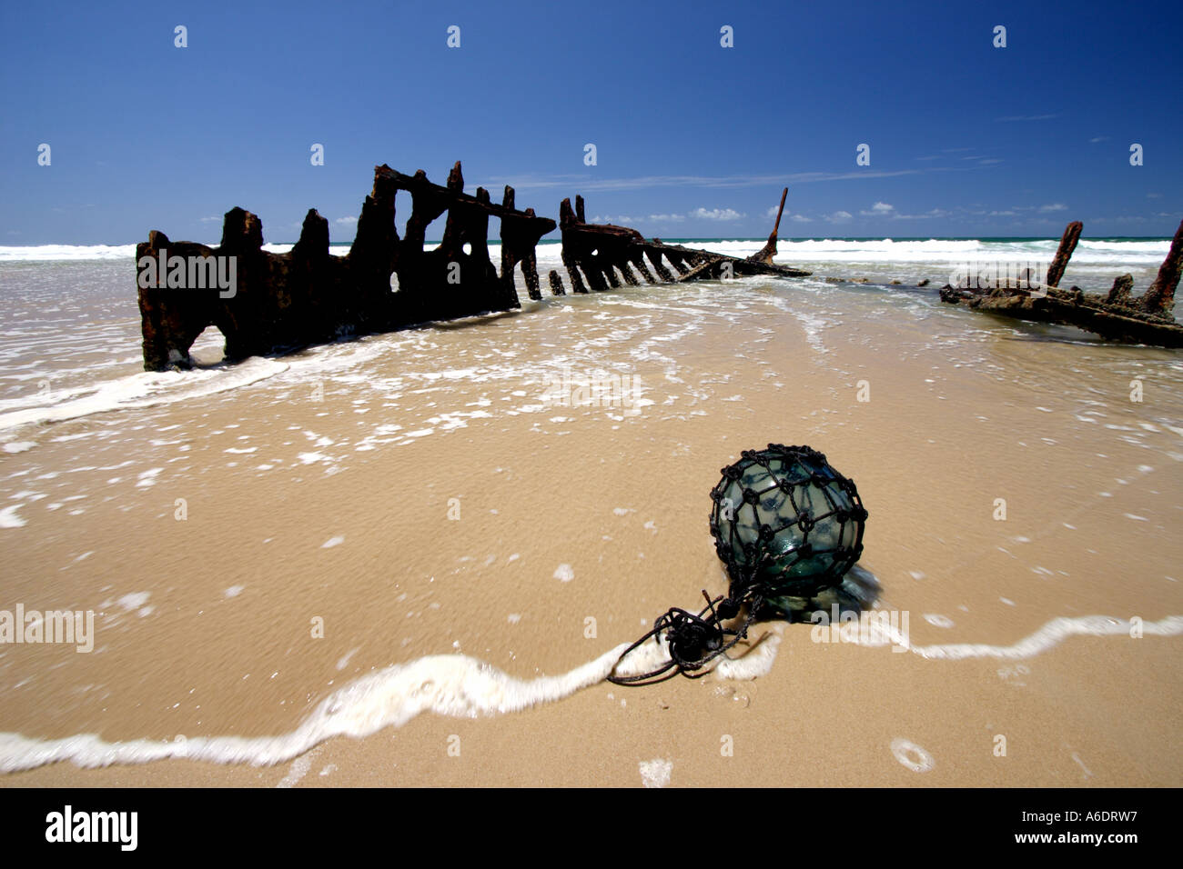 GLASS FLOAT AND WRECK OF SS DICKY QUEENSLAND AUSTRALIA HORIZONTAL ...
