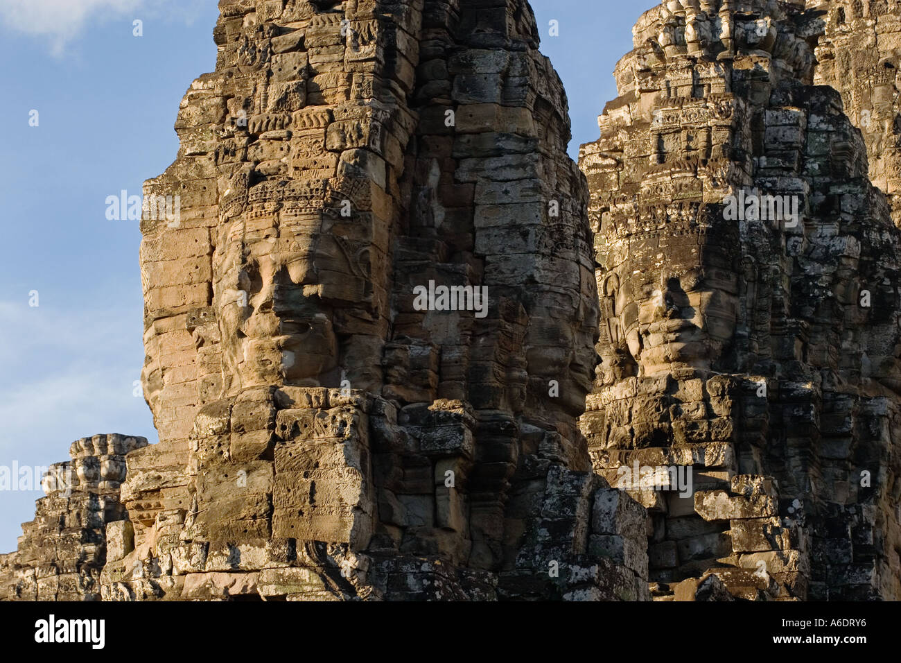 The face towers of The Bayon at Angkor Thom, part of the Angkor Wat ...