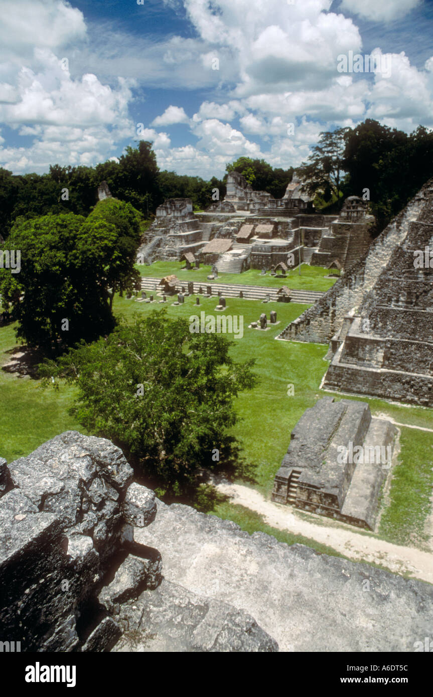 Plaza from Central Acropolis Tikal Ruins Guatemala Maya Stock Photo - Alamy