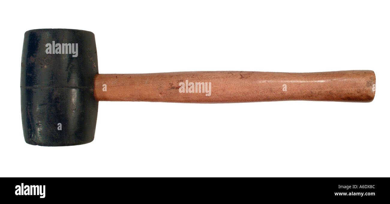 rubber mallet hand tools hammers mallets knocked out old used Stock ...