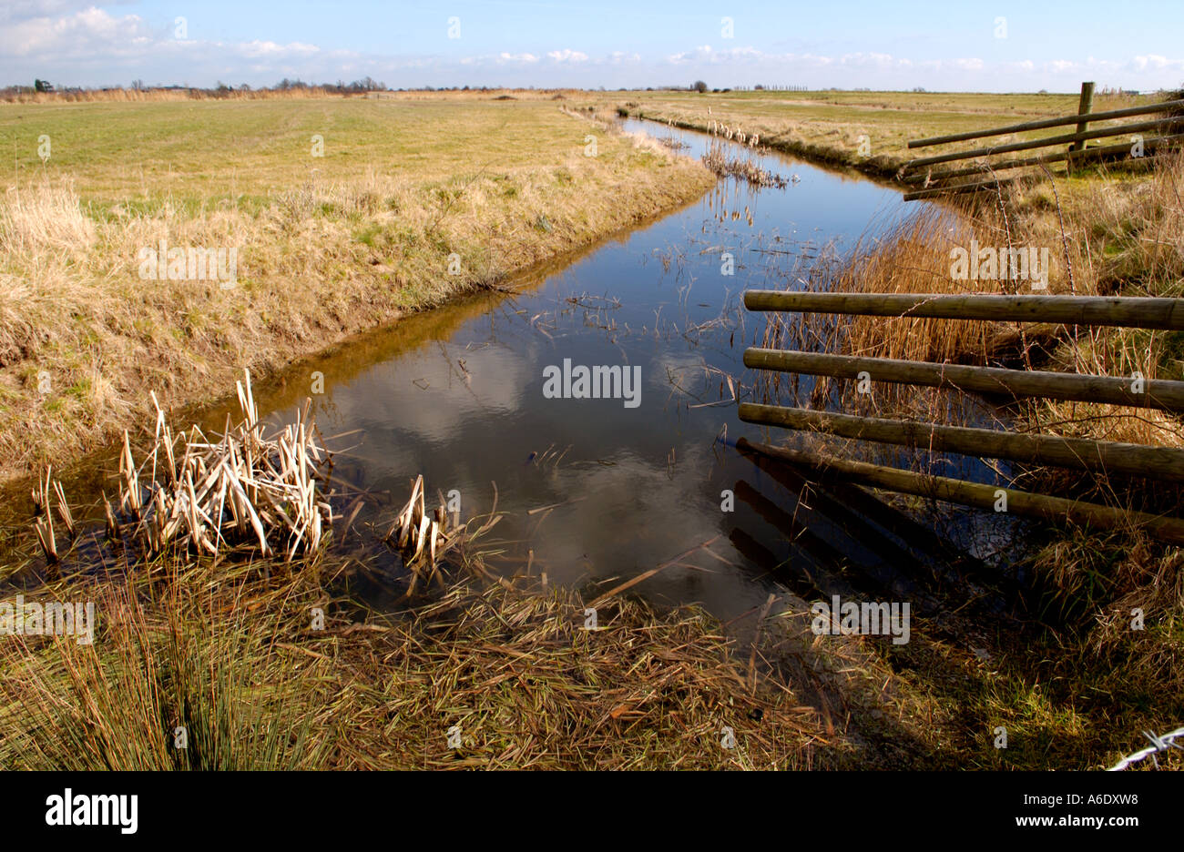 Lagoon at Newport Wetlands National Nature Reserve South East Wales UK ...