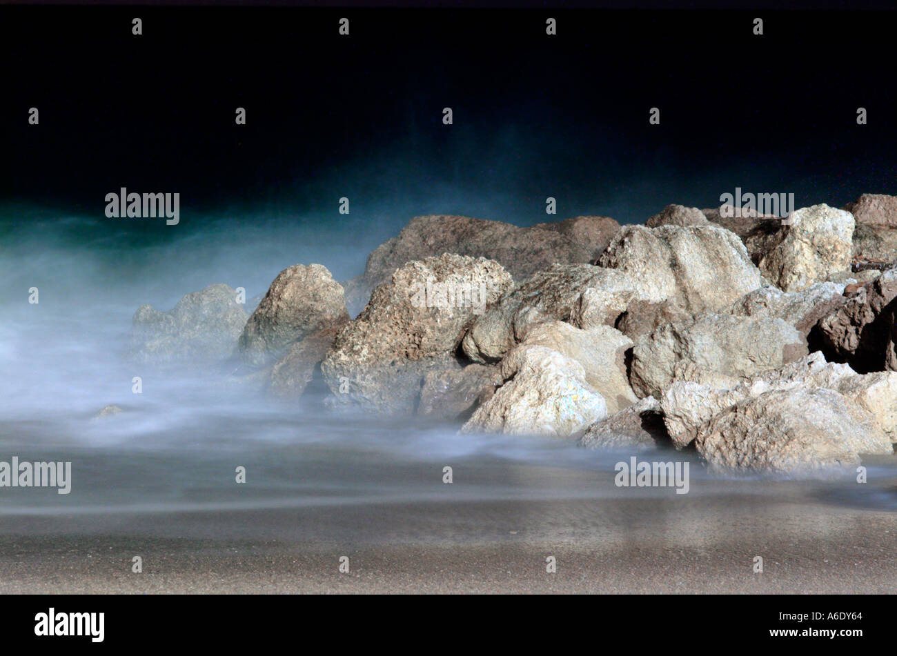 Waves on rocks along the coast of Palm Beach Florida At night Beaches ...