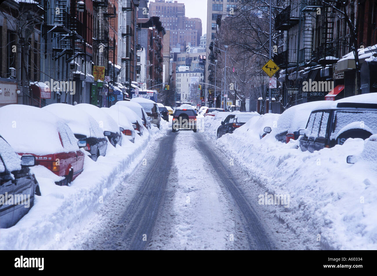 Thompson Street SOHO New York after snow storm 2003 Stock Photo - Alamy