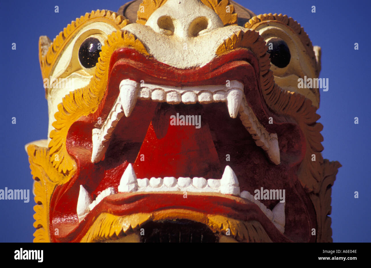 Detail of a Dragon Statue Outside the Bupaya Temple in Bagan, Burma ...