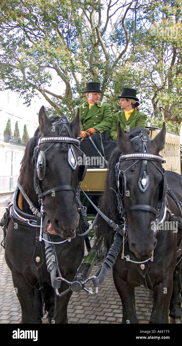 Horsedrawn cart parked in a Regency style Victorian square Wellington ...