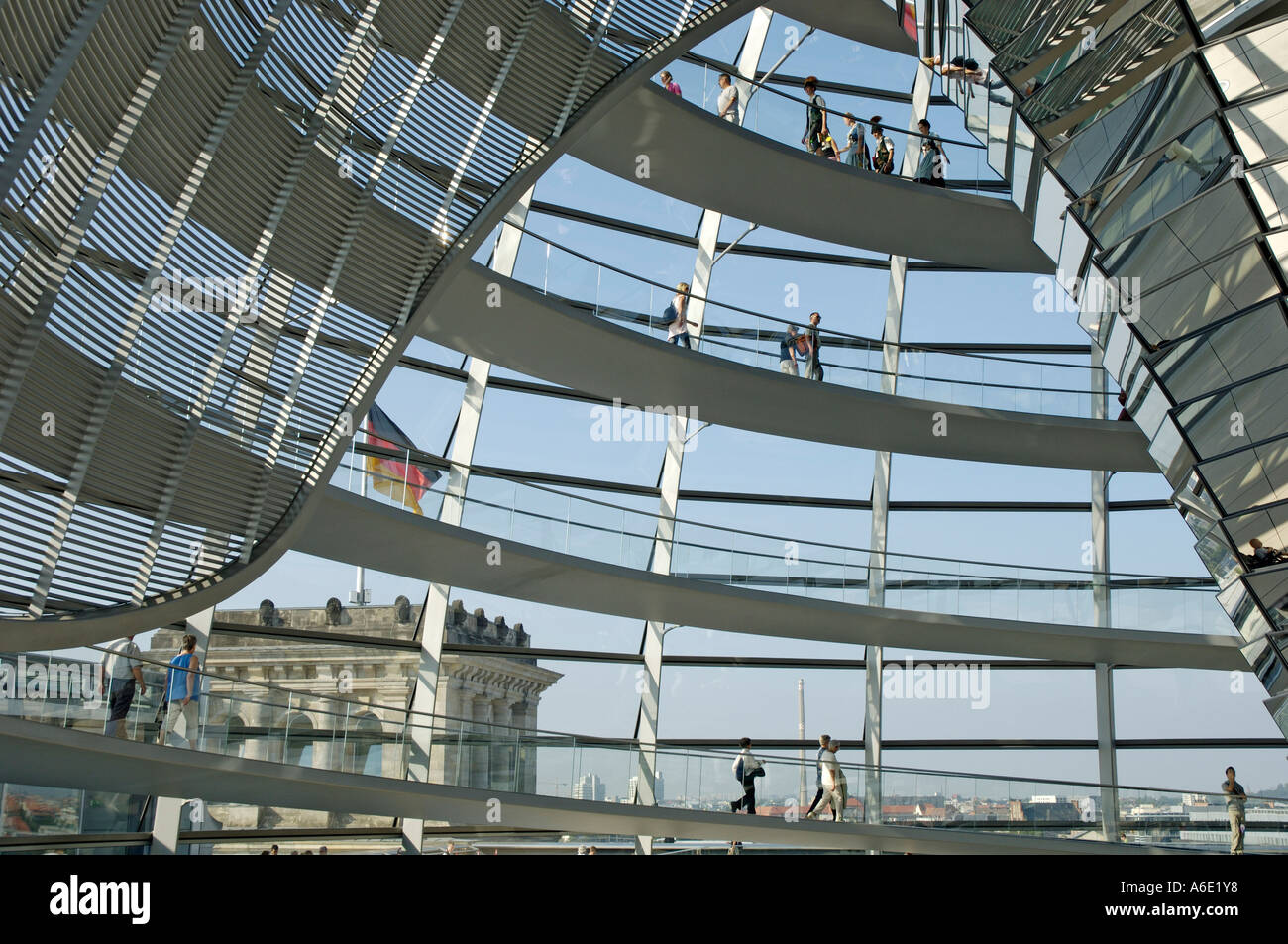 Dome of building Reichstag architect Norman Forster Berlin Germany ...