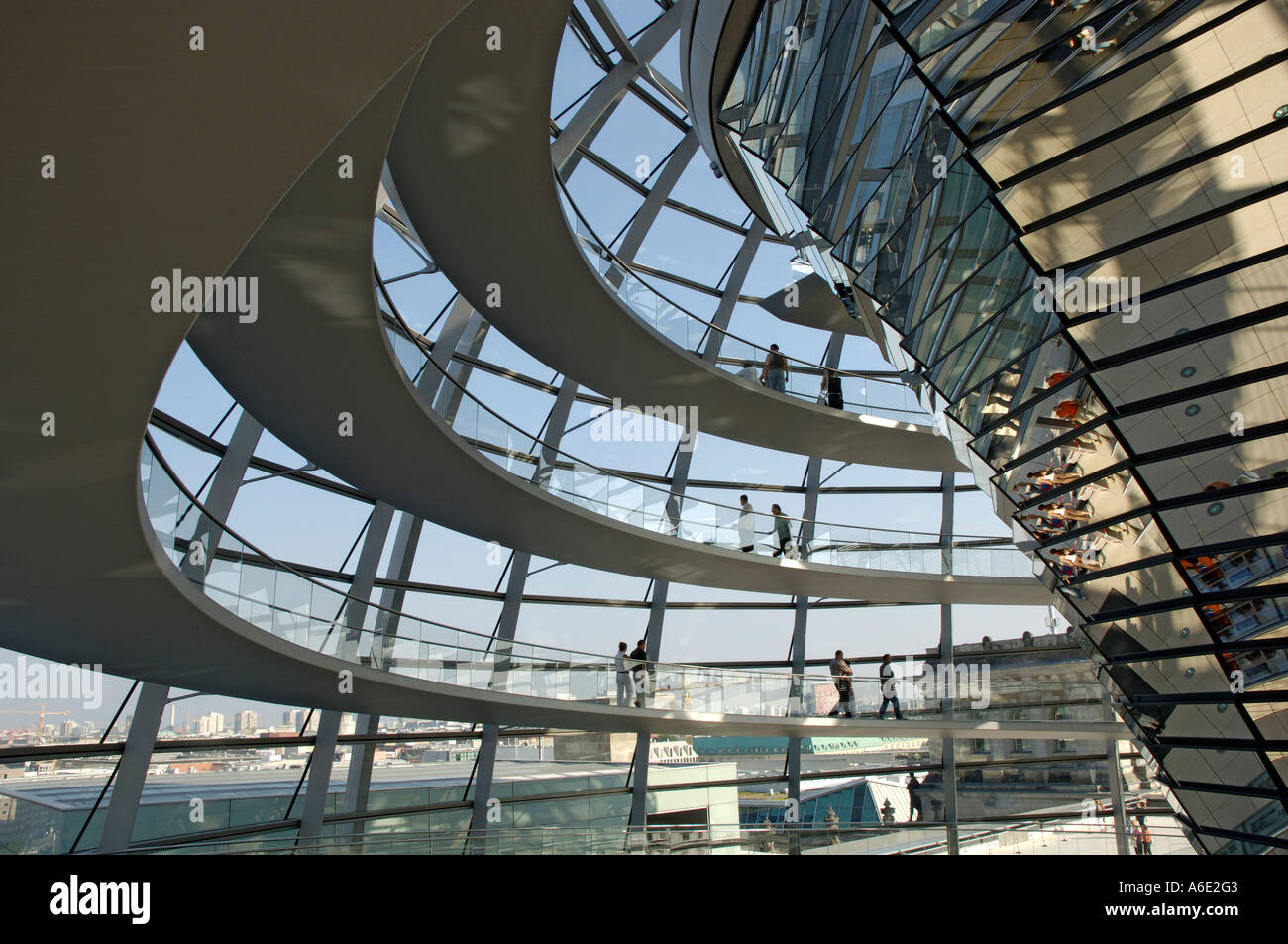 Dome of building Reichstag architect Norman Forster Berlin Germany ...