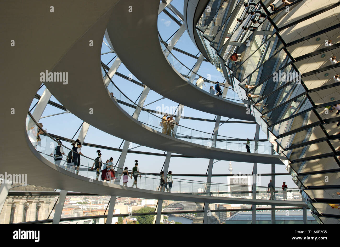 Dome of building Reichstag architect Norman Forster Berlin Germany ...