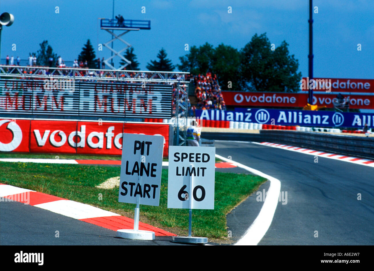Speed Limit signs at a Formula One track Stock Photo - Alamy