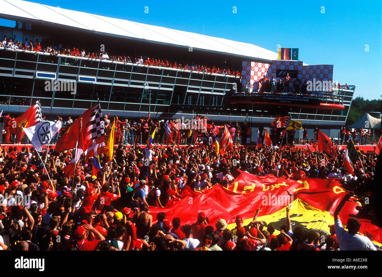 Italian grand prix monza ferrari fans hi-res stock photography and ...