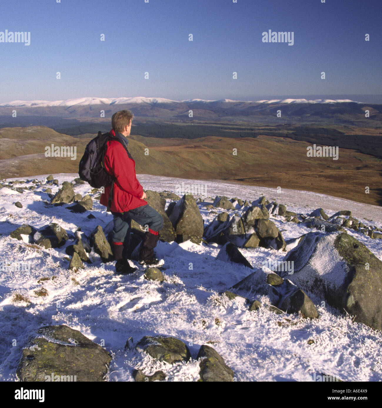 Climber in Scotland hills Stock Photo - Alamy
