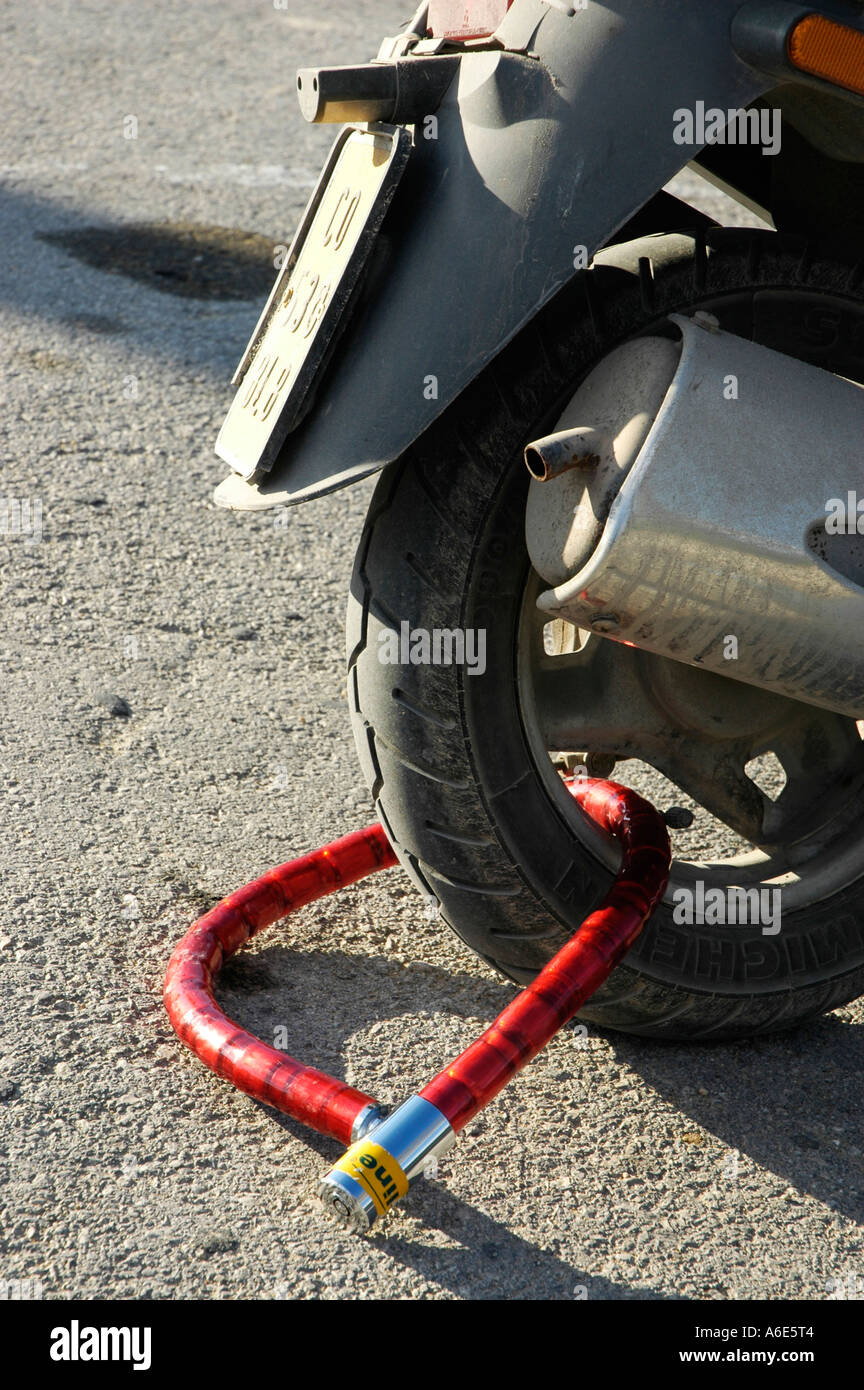 Two Wheeler Lock High Resolution Stock Photography and Images - Alamy